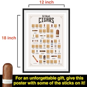 50 Best Cigars Scratch off Poster - Cigar Bucket List - Cigar Print ...