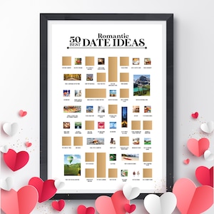 50 Dates Scratch off Poster, Scratch off Date Night Ideas, Couples ...