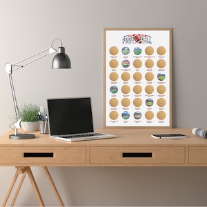 Football Stadium Scratch off Poster, NFL Stadium Map, Football Bucket ...