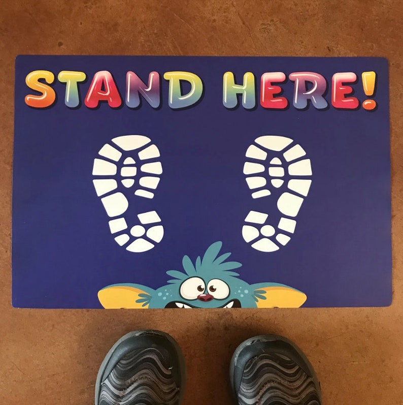 Stand Here Floor Decals for Schools (5 Pack), Stand Here Floor Stickers ...