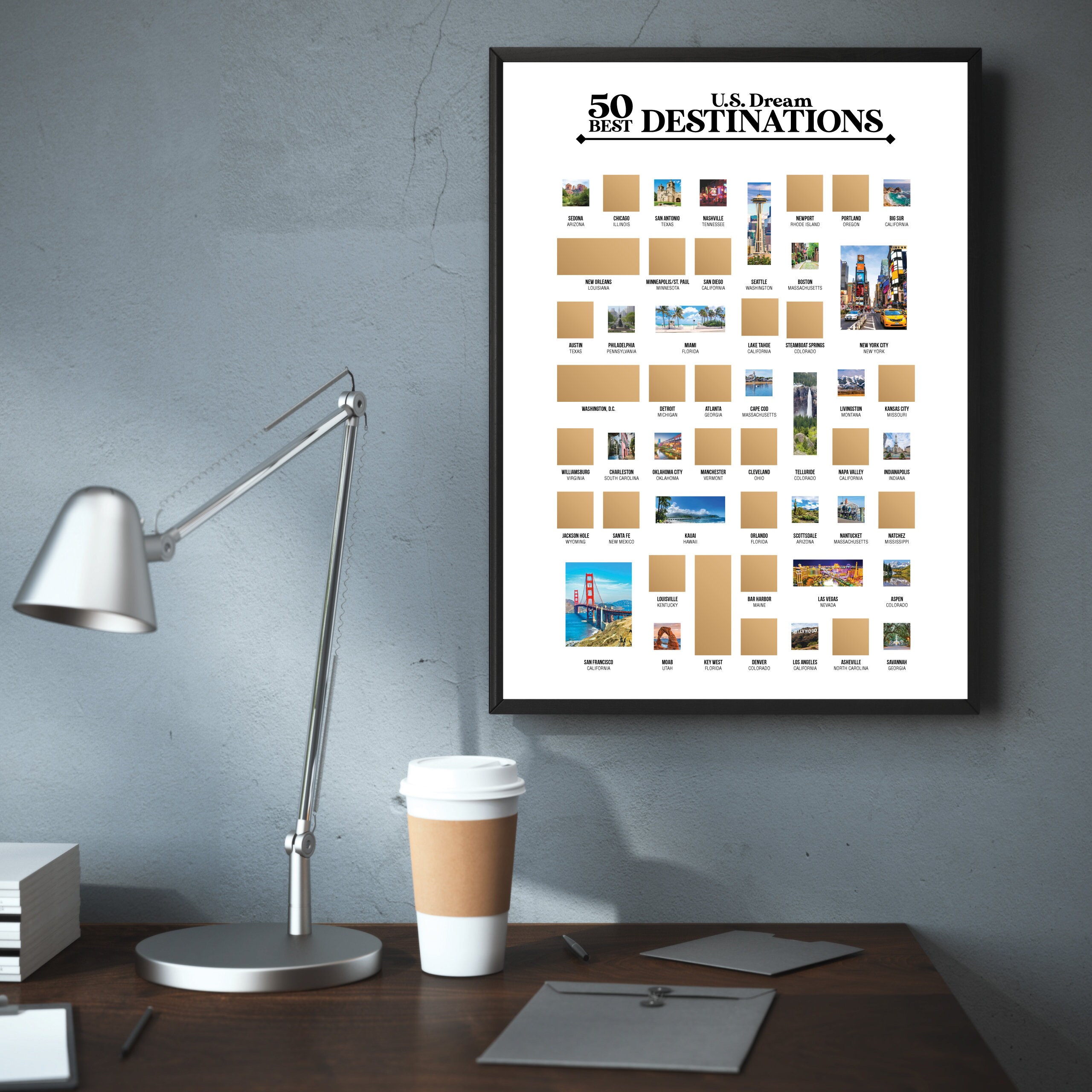 USA Bucket List Scratch off Poster, Travel Bucket List Map, US Travel ...