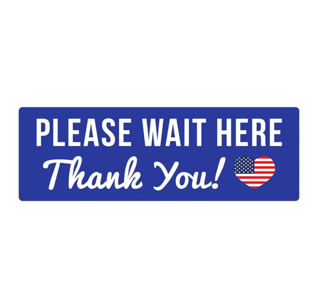 Please Wait Here Floor Decals (10 per Pack) - Wait Here Floor Stickers ...