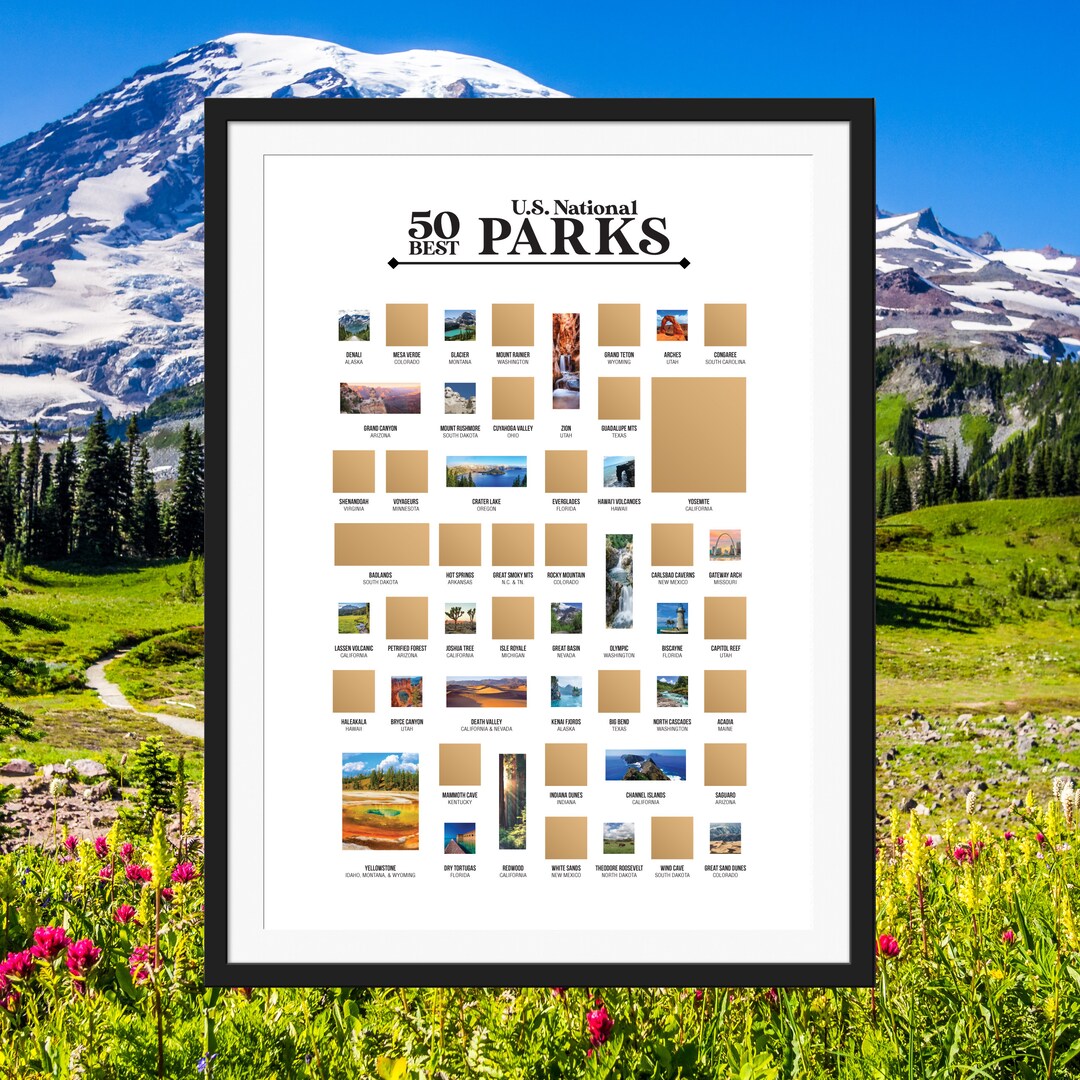 50 Best US National Parks Scratch off Poster the National - Etsy