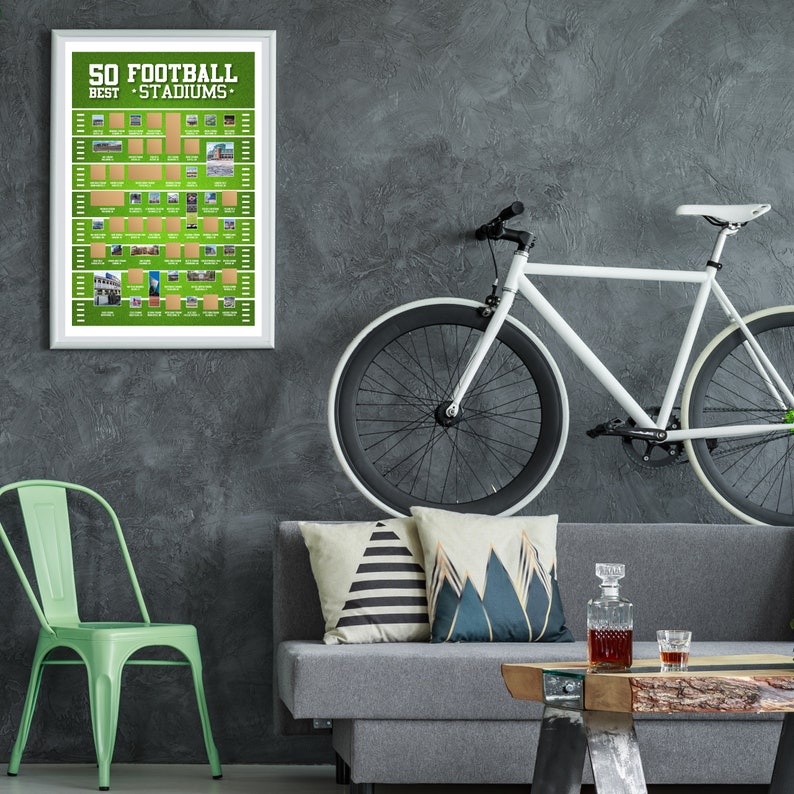 50 Best Football Stadiums Scratch off Poster, Football Stadium Bucket ...
