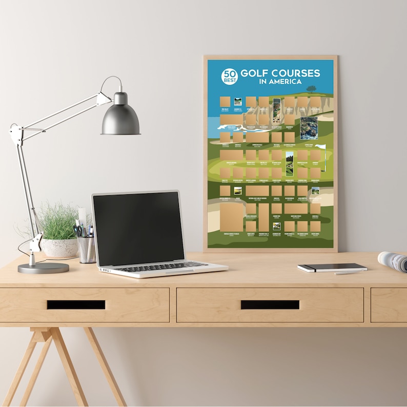 50 Best Golf Courses in the USA Scratch off Poster, Golf Course Map ...