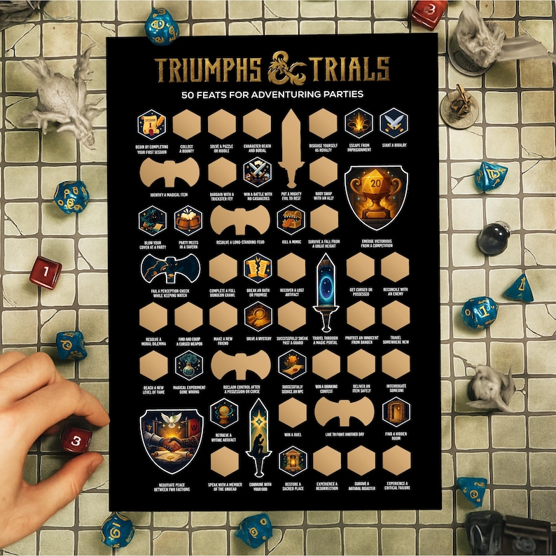 D&D Scratch off Poster: 50 Tabletop RPG Adventures, Dungeons and ...