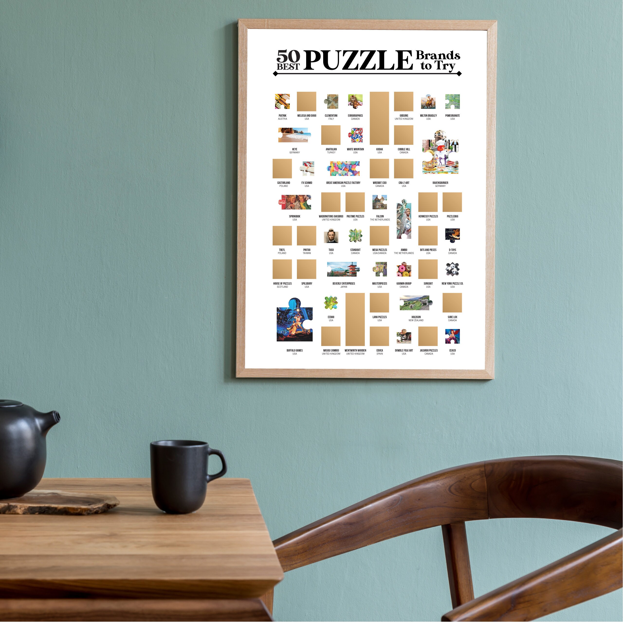 Scratch off Puzzle Poster the Jigsaw Puzzle Bucket List - Etsy
