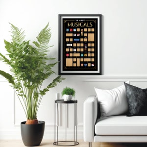 50 Best Musicals Scratch off Poster, Broadway Musicals Scratch Off ...