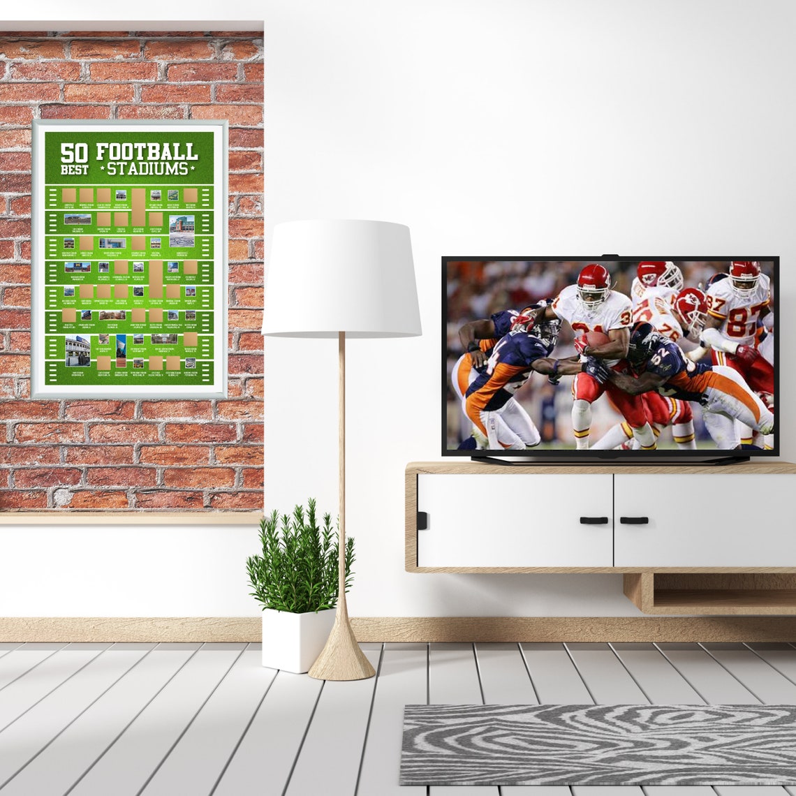 50 Best Football Stadiums Scratch off Poster, Football Stadium Bucket ...