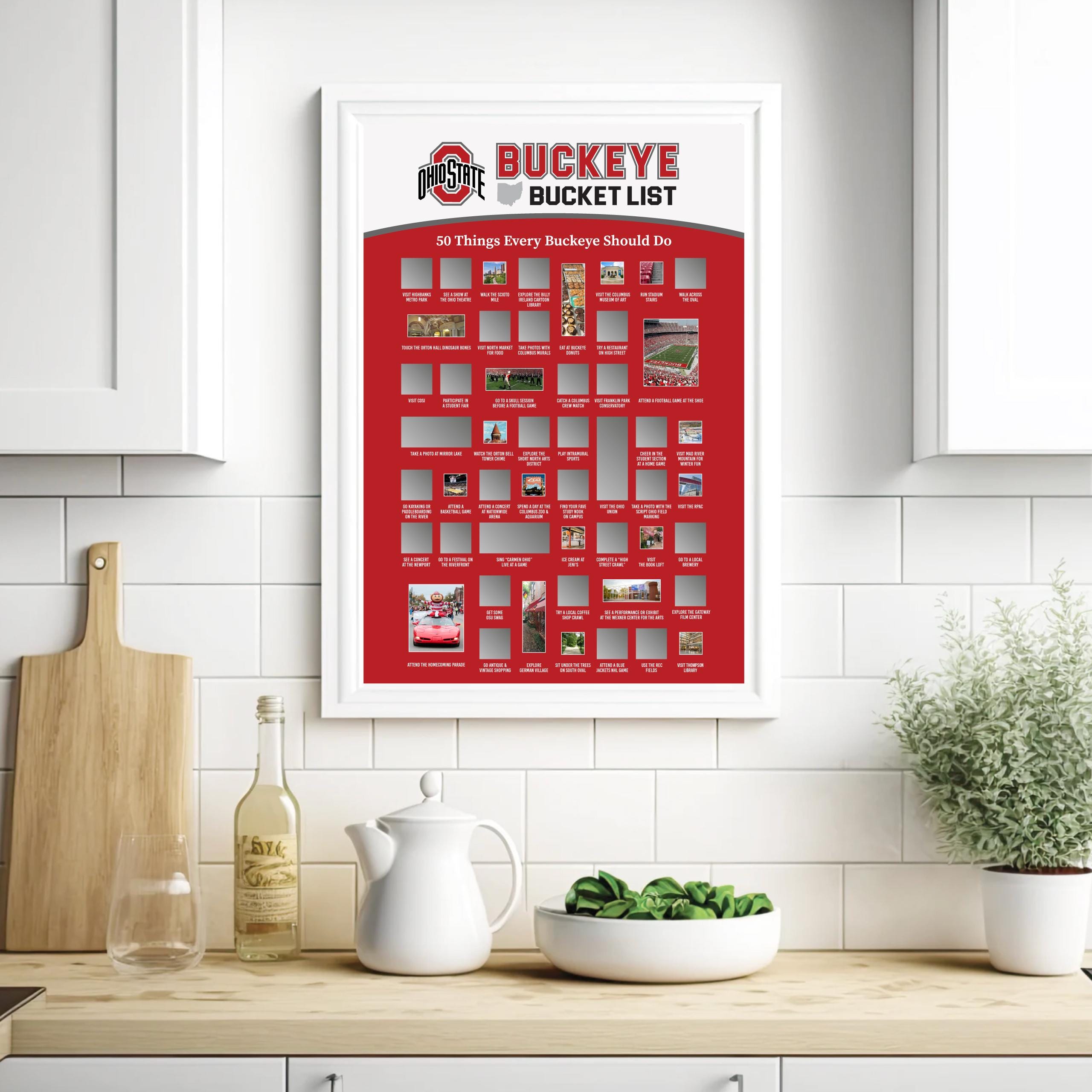 Ohio State Bucket List Scratch off Poster, Ohio State Buckeyes Art ...
