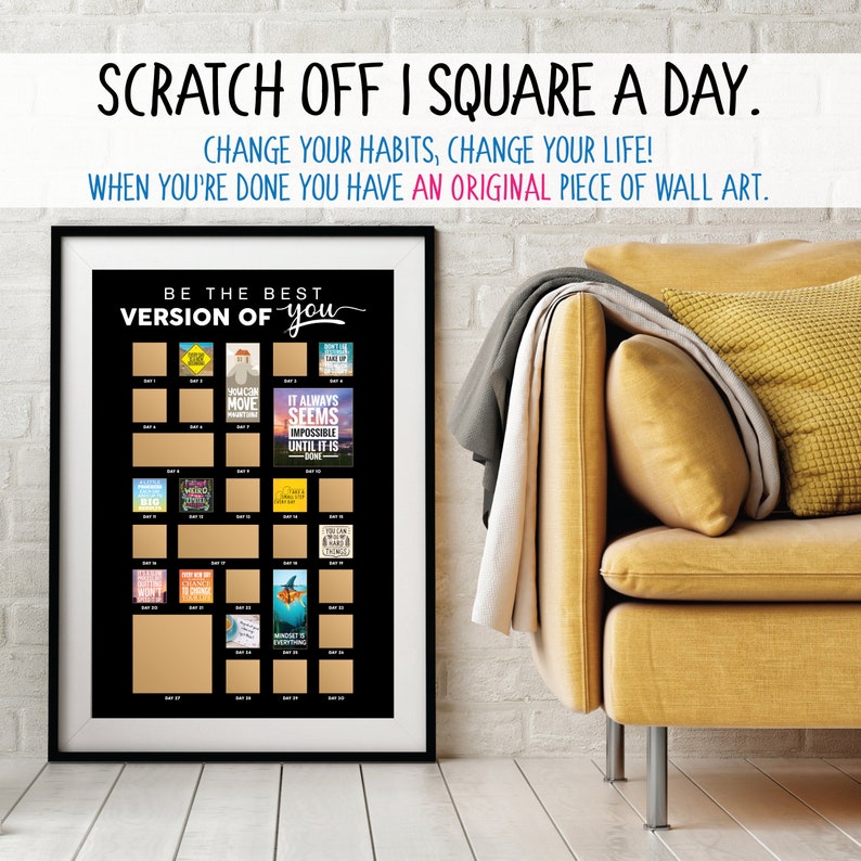 Motivational Scratch off Poster, Inspirational Quotes, Scratch off ...