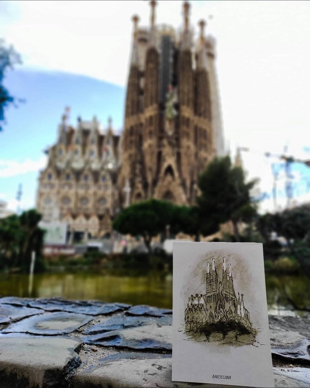 Barcelona Art Print -sagrada Familia Drawing -spanish Travel Art ...