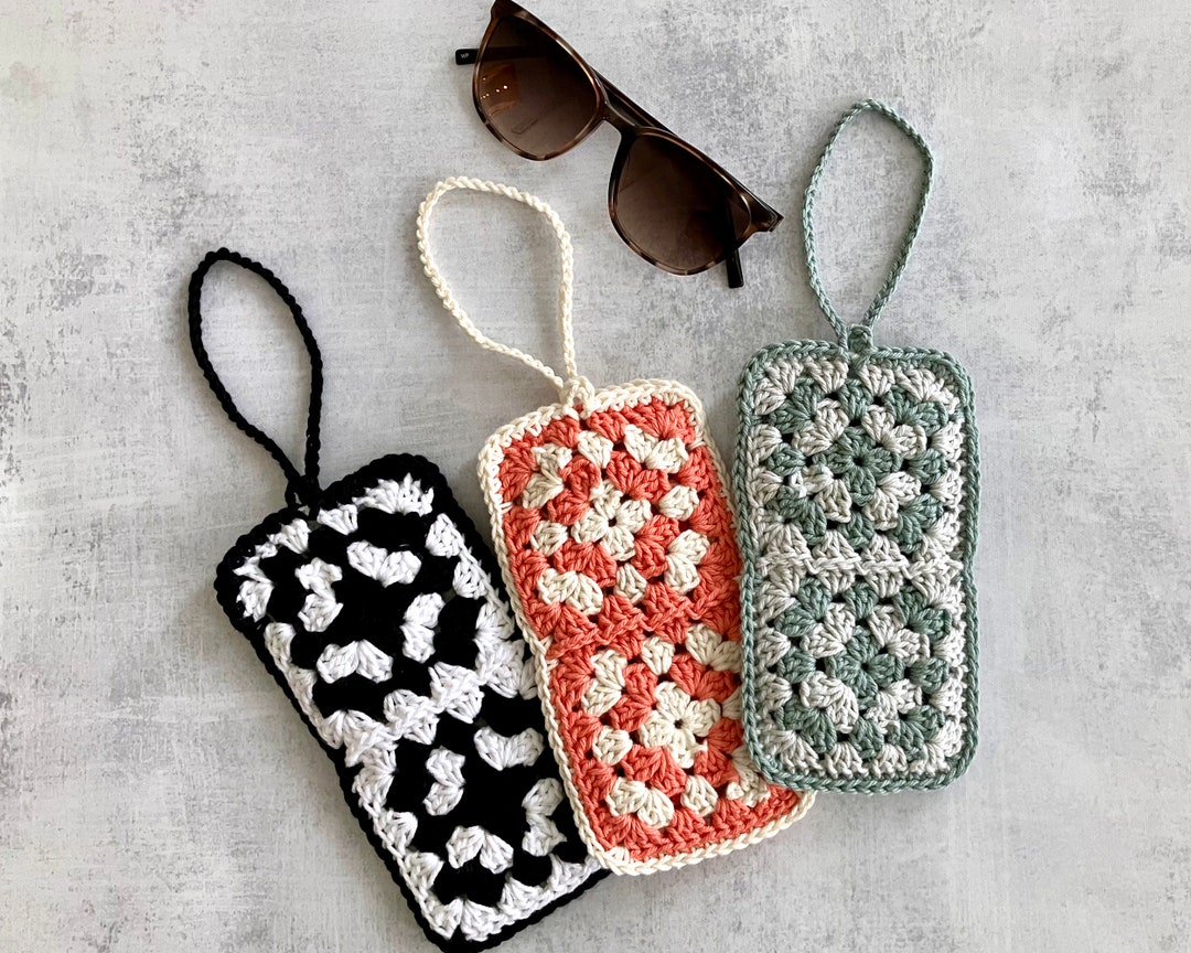 Handmade Sunglass Case / Crochet Eyeglass Holder / Granny Square ...
