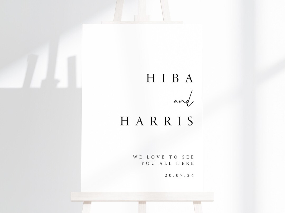 Minimal Welcome Board, Welcome to Our Wedding Sign, Wedding Sign Board ...