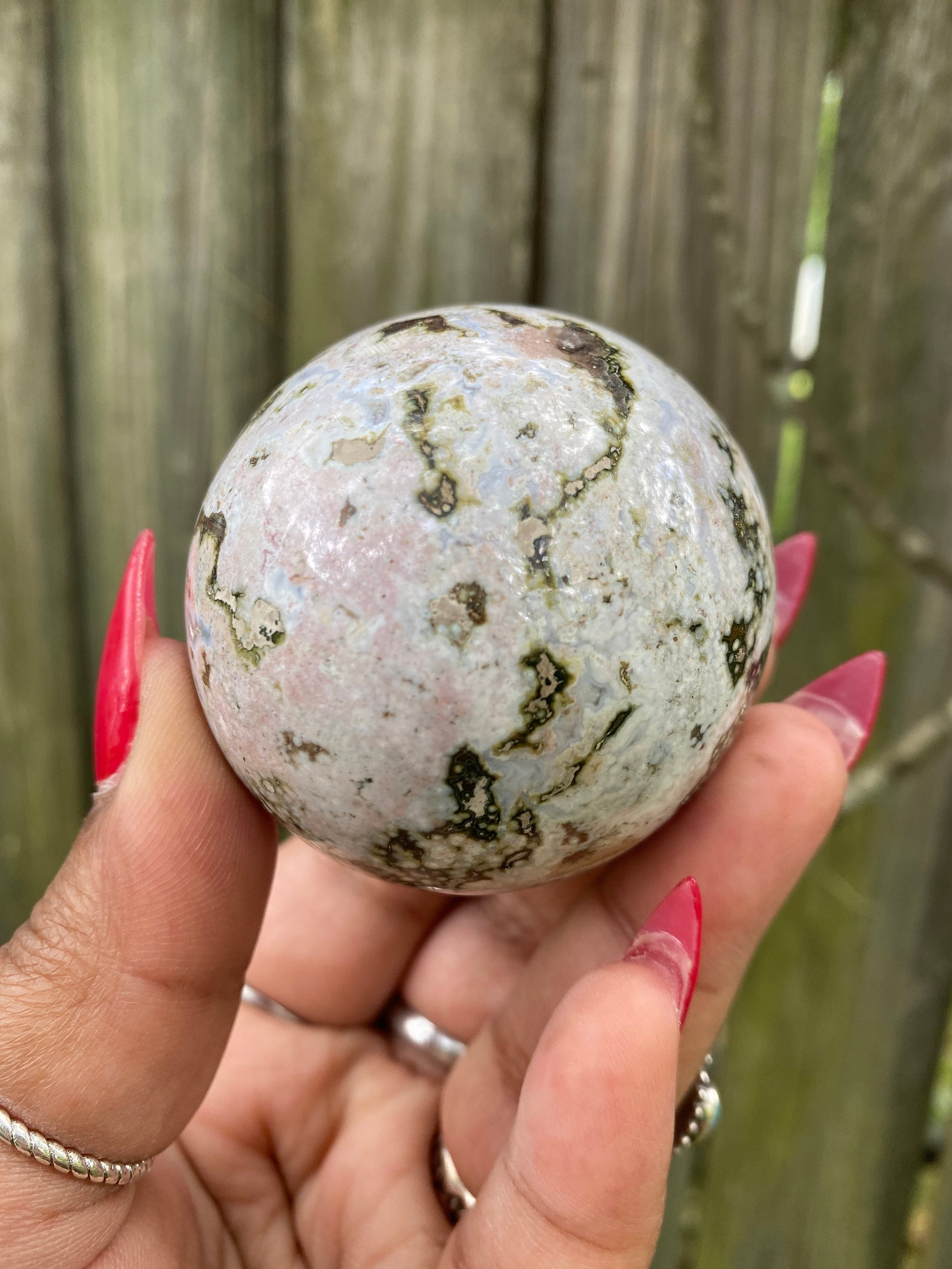 Pink Delight Ocean Jasper Sphere Pink Ocean Jasper Sphere | Etsy