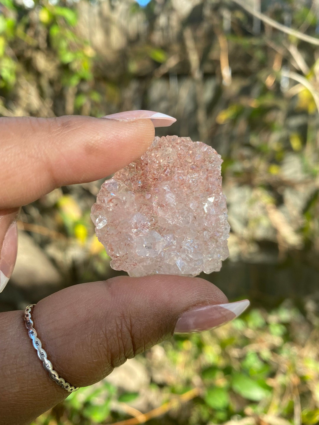 Rare High Quality Pink Red Apophyllite, Double Sided, Water Well, Druzy ...