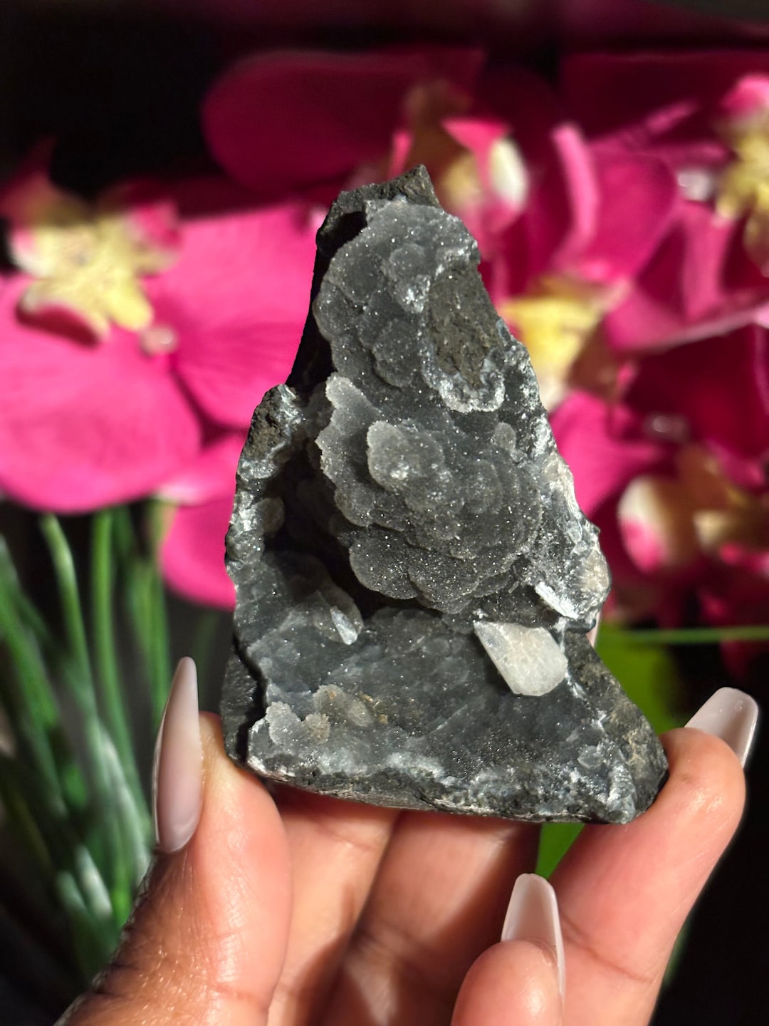 Druzy Dripping Sparkly Black Chalcedony Geode, Self Standing, Gemmy Gem ...