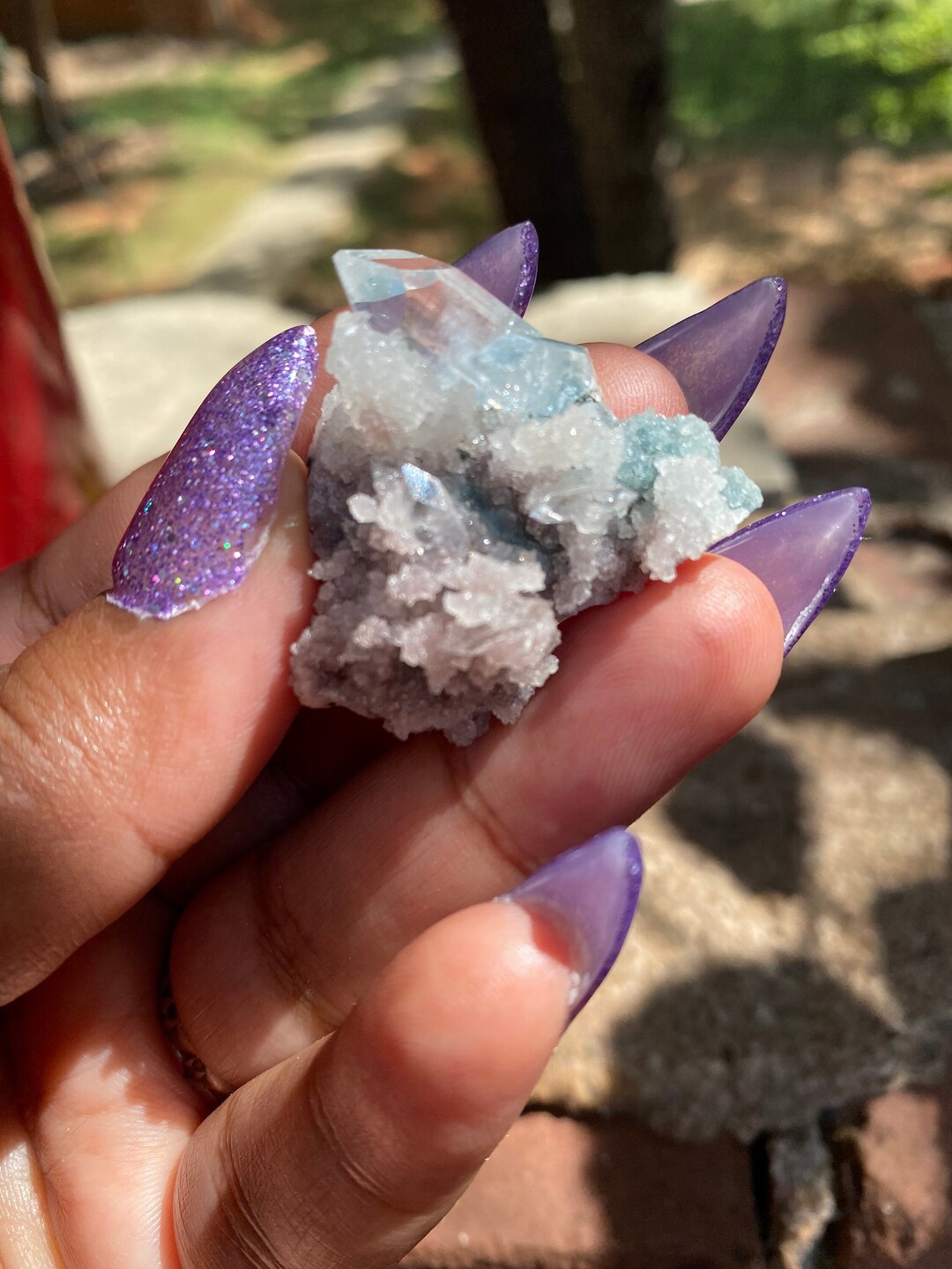 Extremely Rare High Grade Apophyllite on Pink & Blue Chalcedony ...