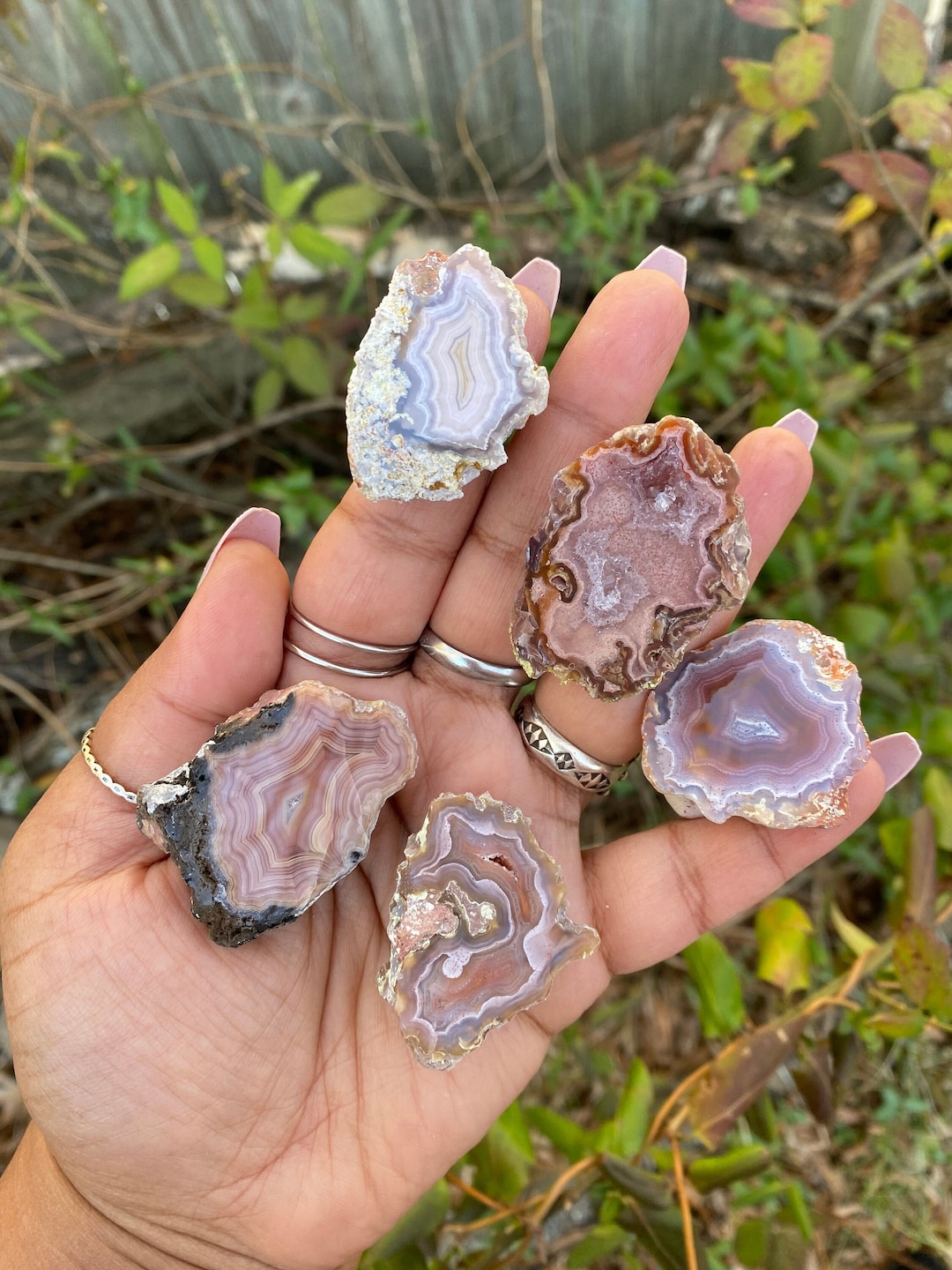 Gorgeous Pink Ojo Laguna Agates From Mexico, Listing is for ONE ...