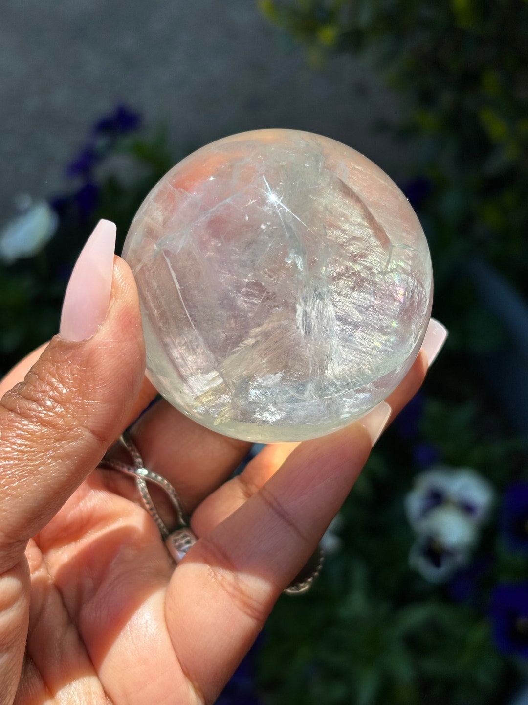 Stunning High Quality Yttrium Fluorite Sphere With Rainbows, Crystal ...