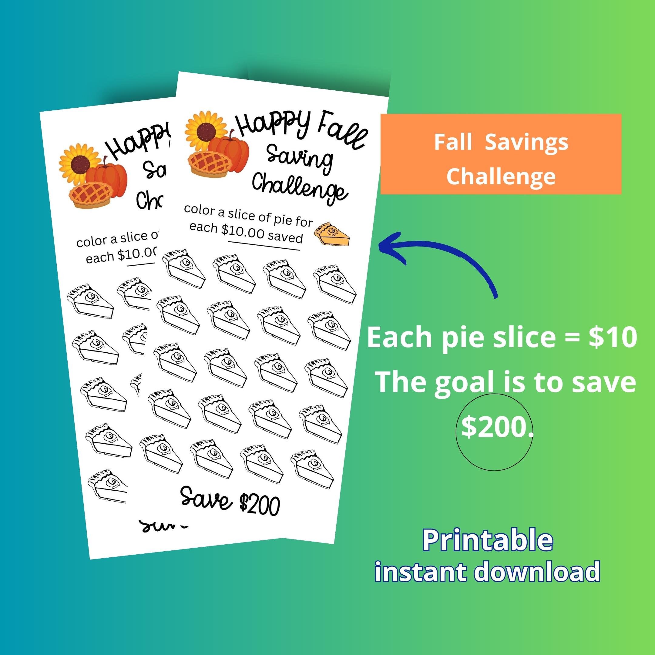 Printable Fall Saving Challenge Tracker - Etsy