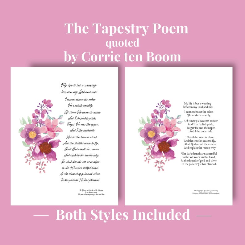 My Life is a Tapestry or the Weaving Poem - Etsy