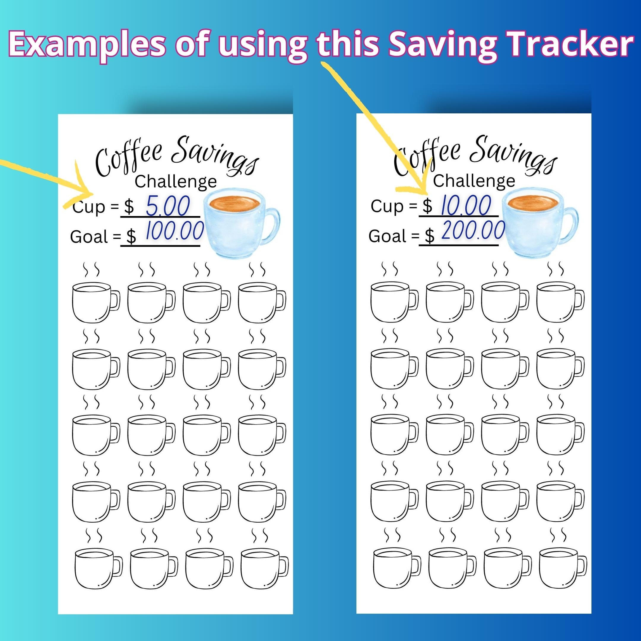 Coffee Saving Challenge Printable Tracker - Etsy