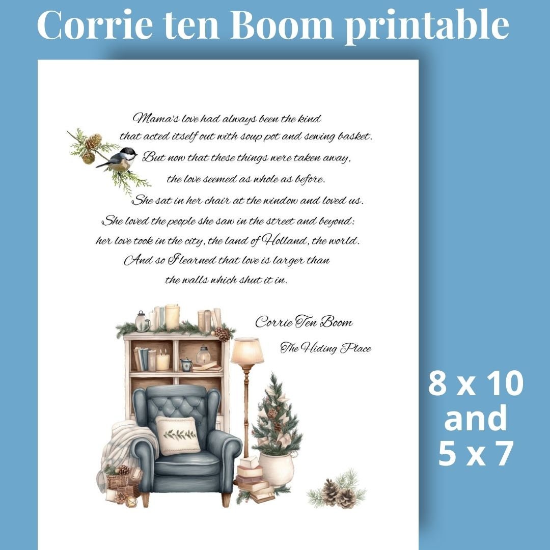 Corrie Ten Boom Printable Quote From the Hiding Place - Etsy