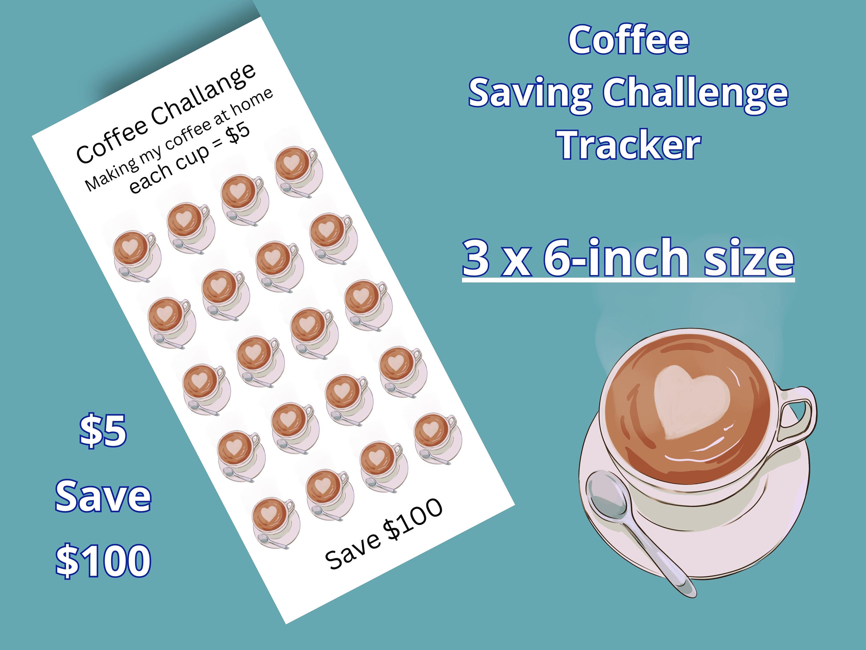 Coffee Saving Challenge Printable Tracker - Etsy
