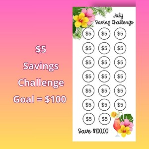 July Saving Challenges - Etsy