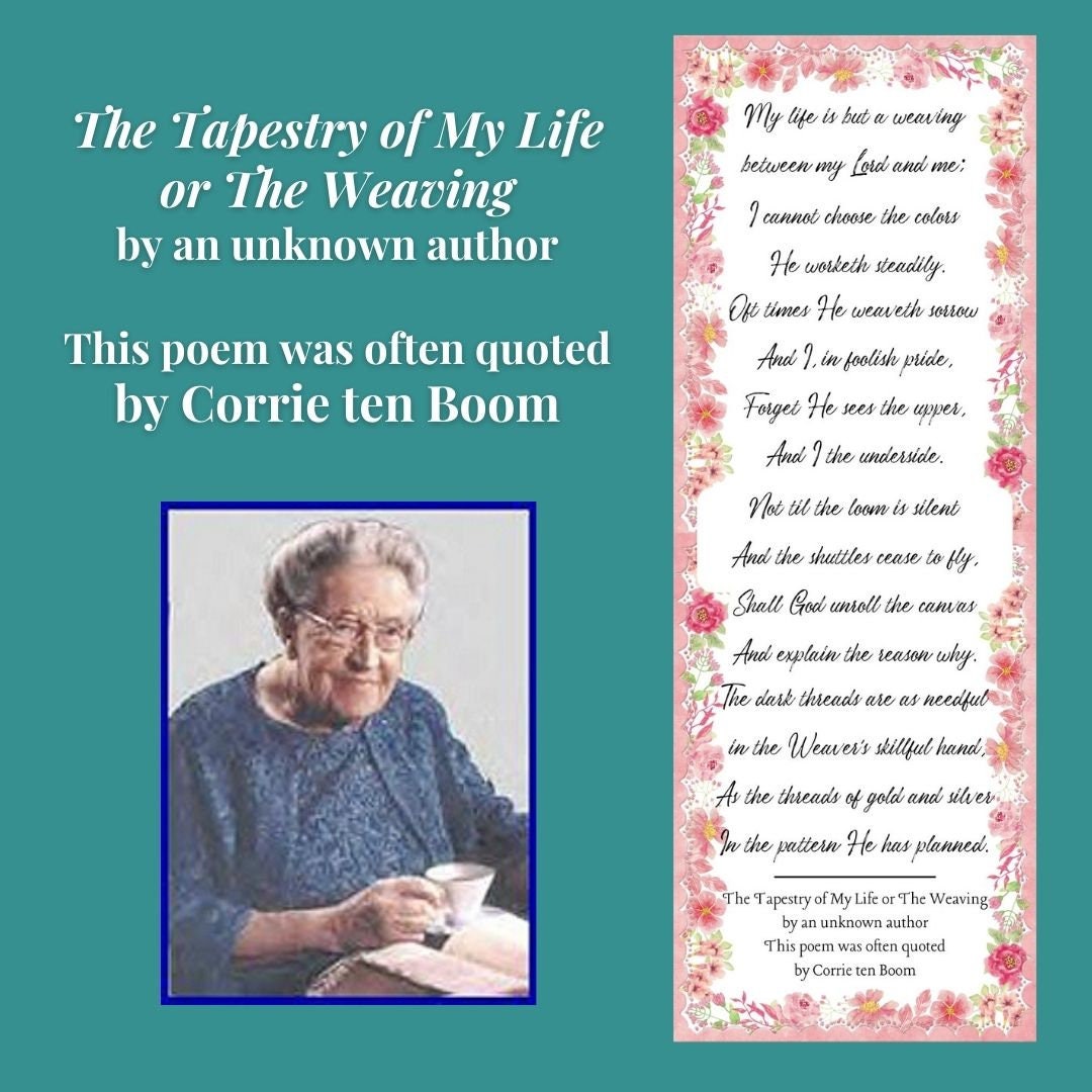 Corrie Ten Boom Tapestry Poem Bookmark - Etsy