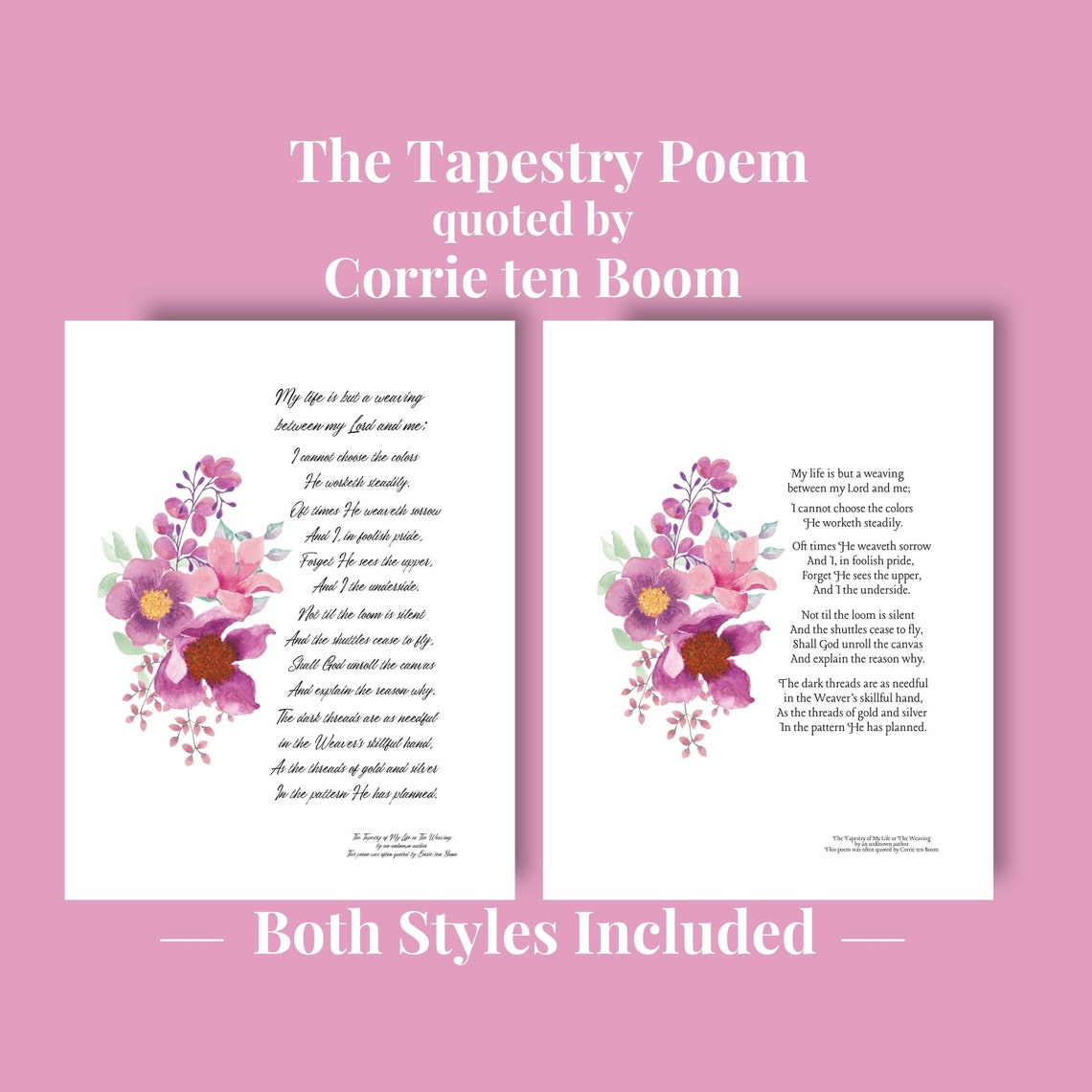 The Weaving or My Life is a Tapestry Poem | Often Read by Corrie Ten ...
