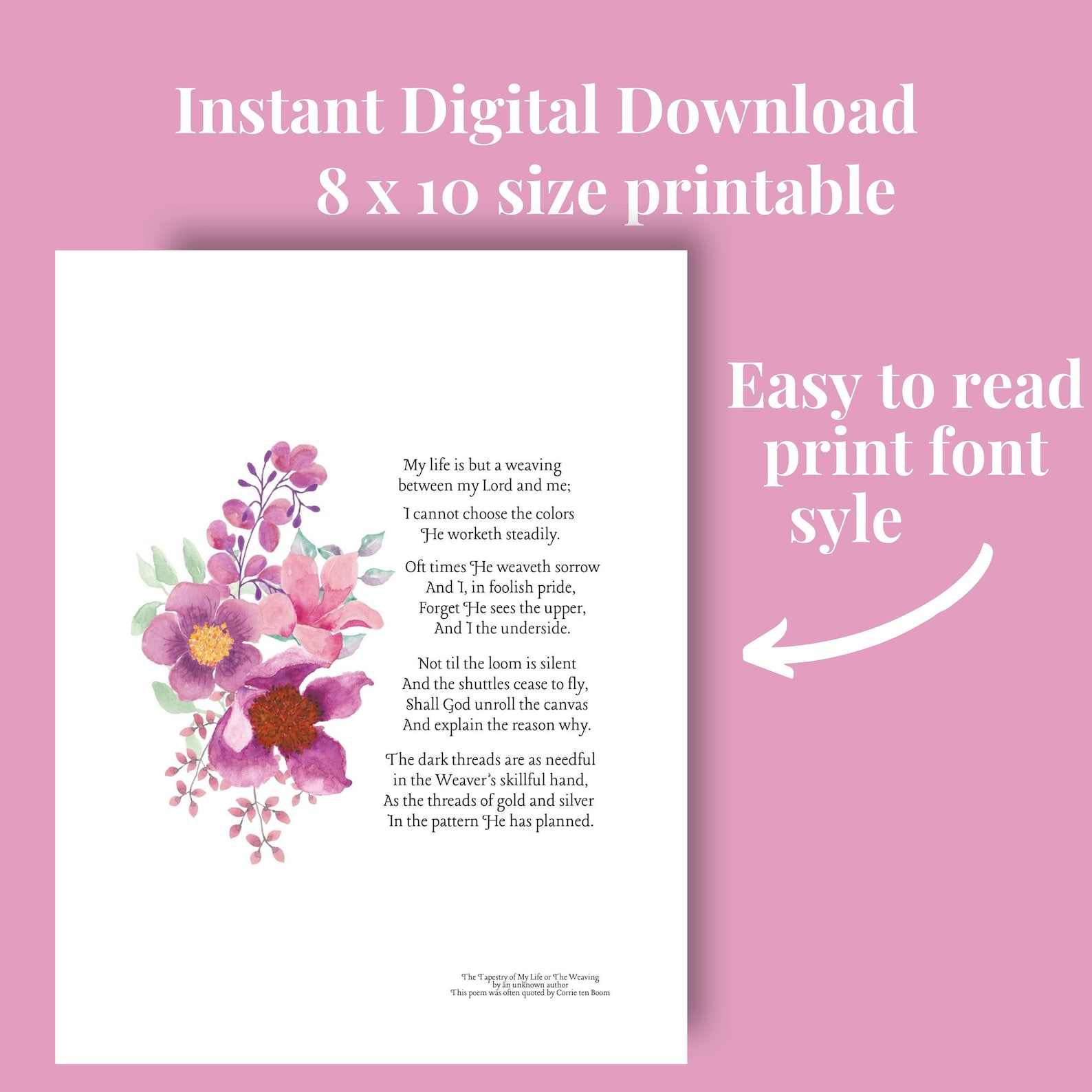 The Weaving or My Life is a Tapestry Poem | Often Read by Corrie Ten ...