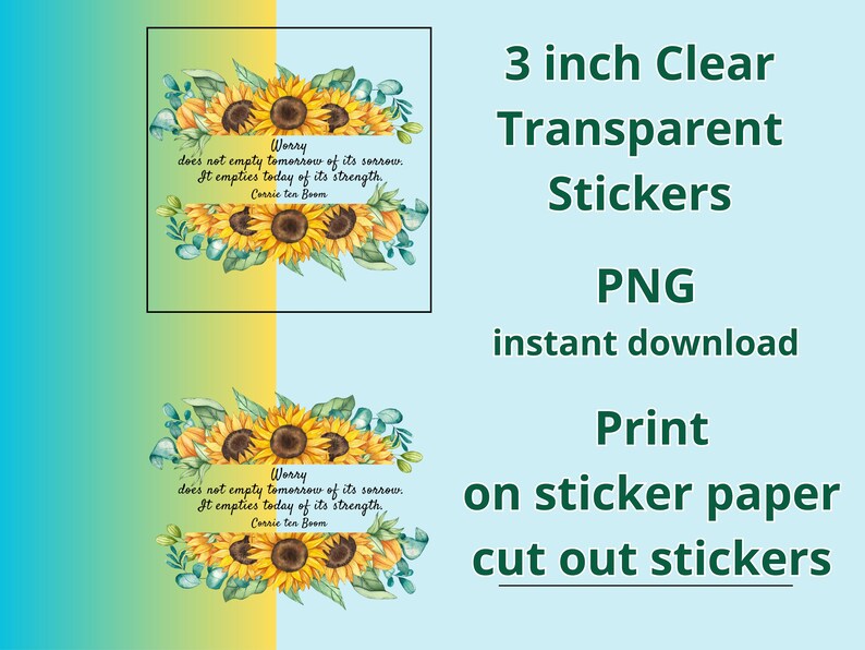 Printable Sticker About Worry, PNG JPEG Instant Download - Etsy
