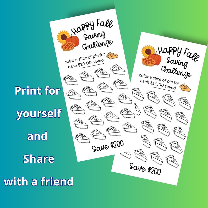 Printable Fall Saving Challenge Tracker - Etsy