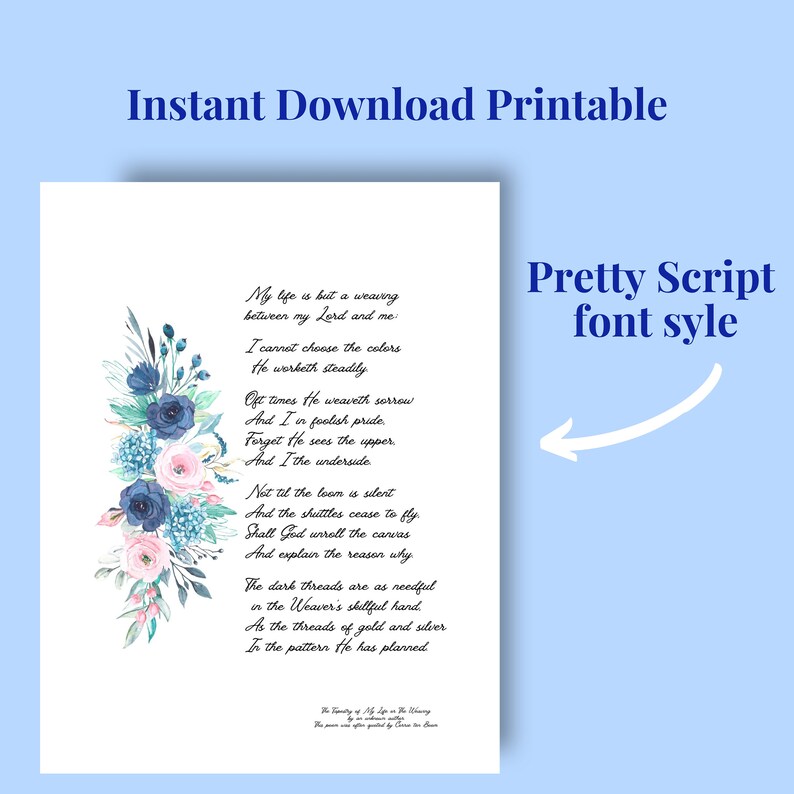 Poem About Life "the Weaving" or "the Tapestry" Was Often Read by ...