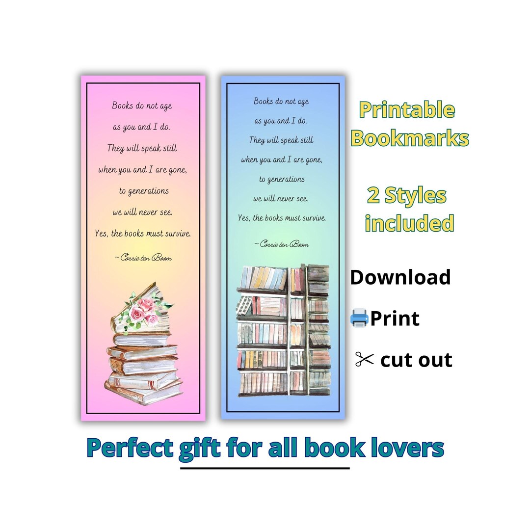 Love of Books Quote Printable Bookmarks - Etsy