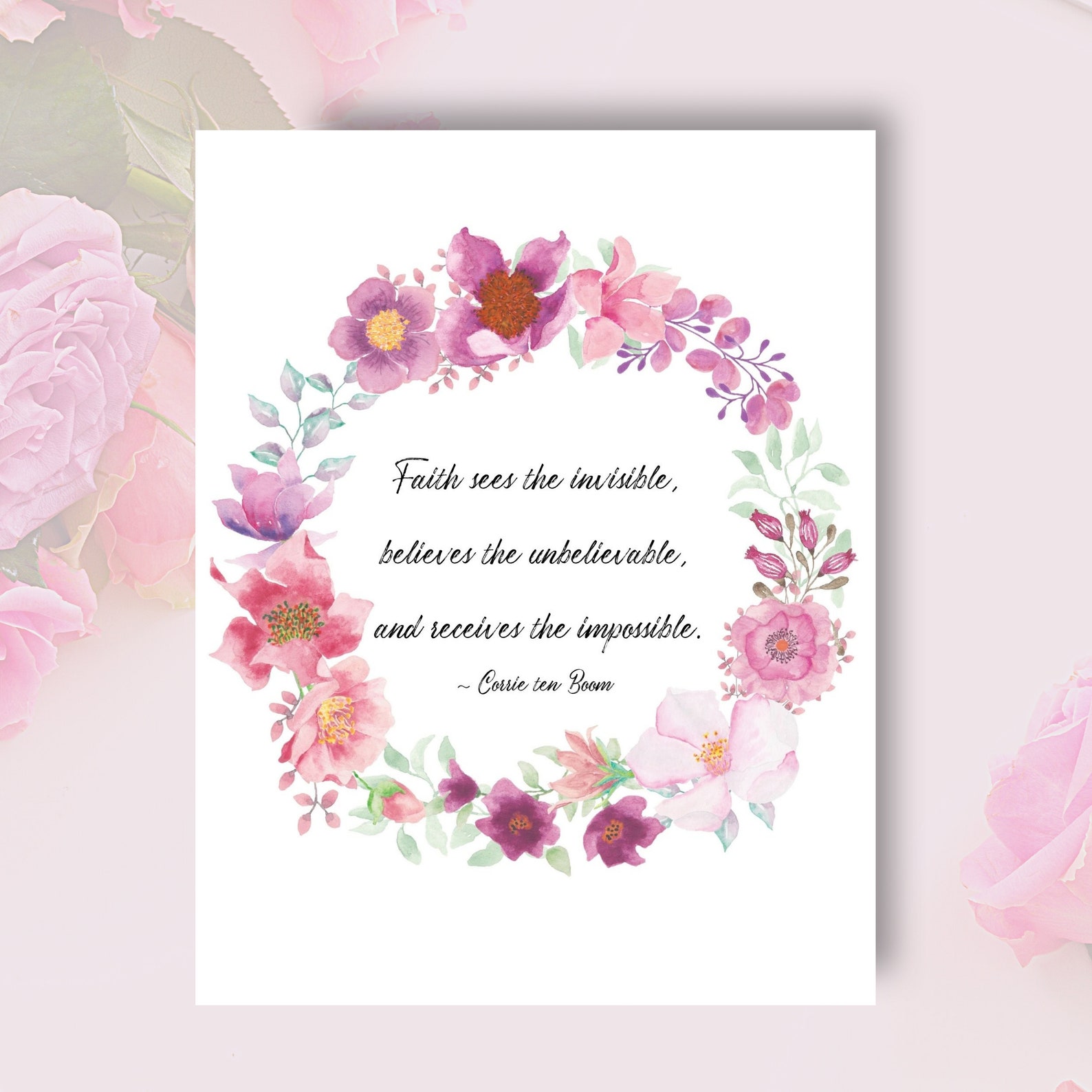 Corrie Ten Boom Quote faith Sees the Invisible, Believes the ...