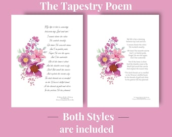 The Weaving or My Life is a Tapestry Poem Often Read by - Etsy