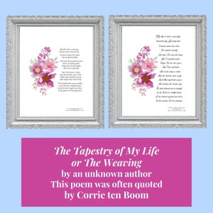 My Life is a Tapestry or the Weaving Poem - Etsy