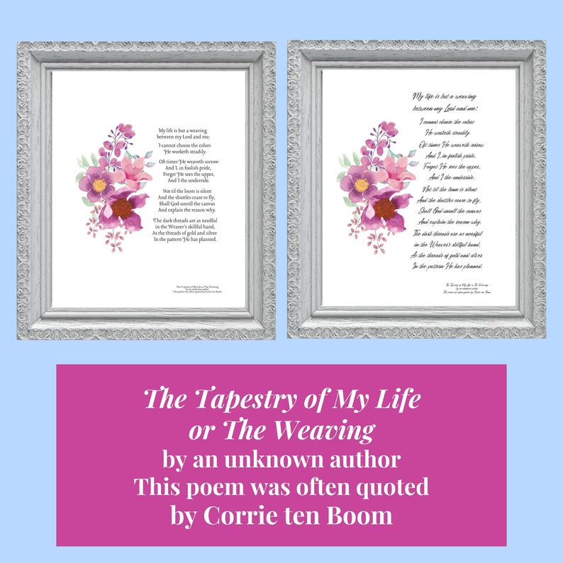 My Life is a Tapestry or the Weaving Poem - Etsy