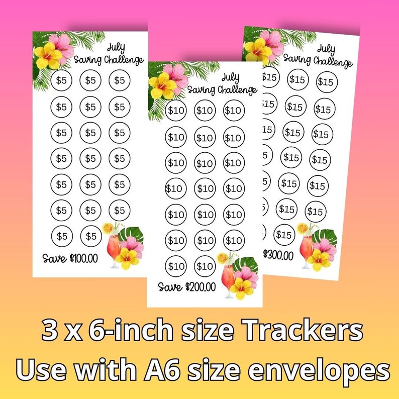 July Saving Challenges - Etsy