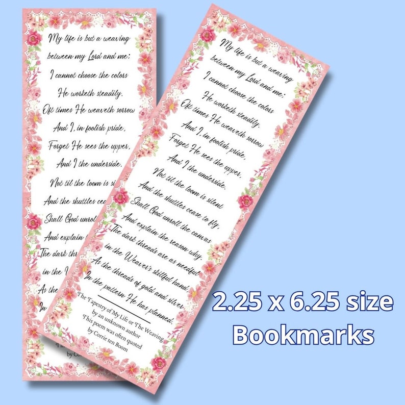 Corrie Ten Boom Tapestry Poem Bookmark - Etsy