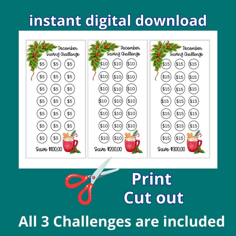 Printable December Saving Challenge - Etsy