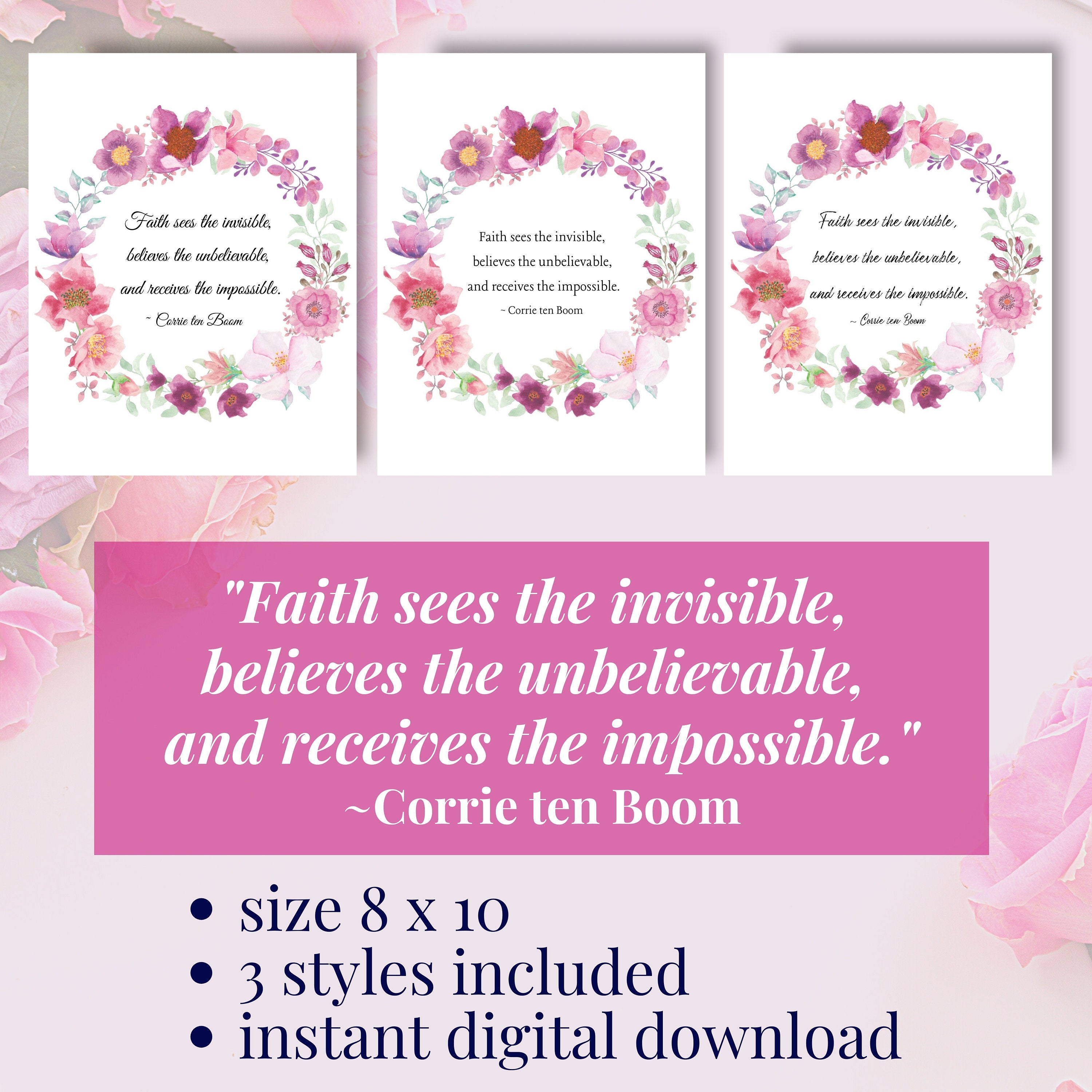 Corrie Ten Boom Quote "faith Sees the Invisible, Believes the ...