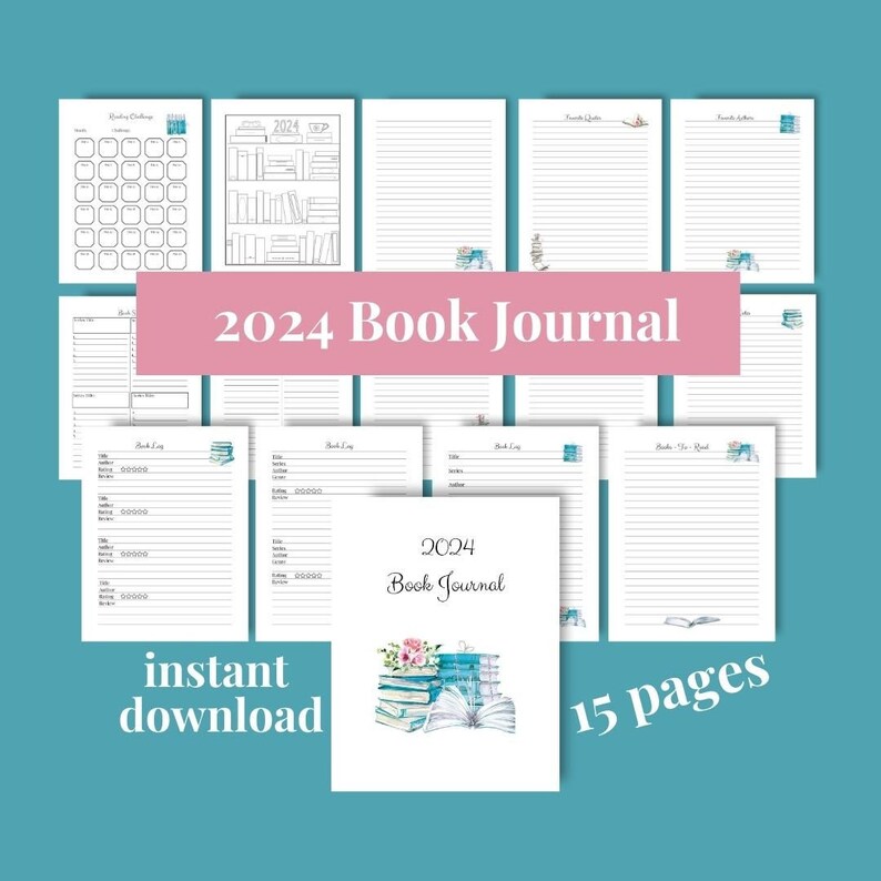 2024 Book Journal Planner - Etsy