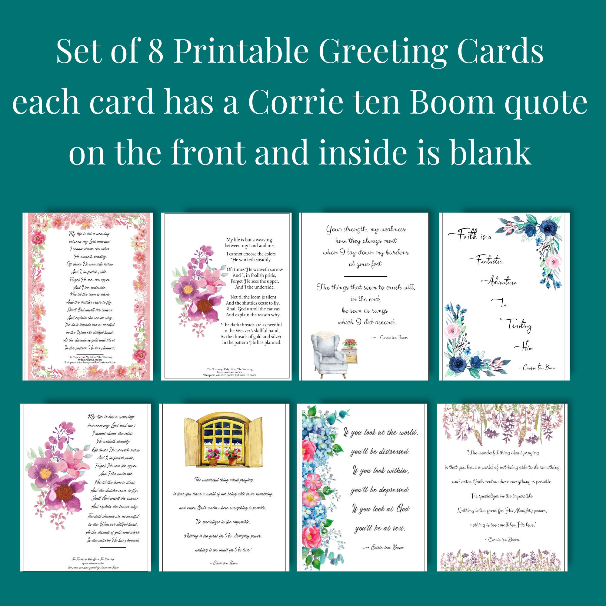 Corrie Ten Boom Quote Cards: Printable Greeting Card Set (PDF) - Etsy