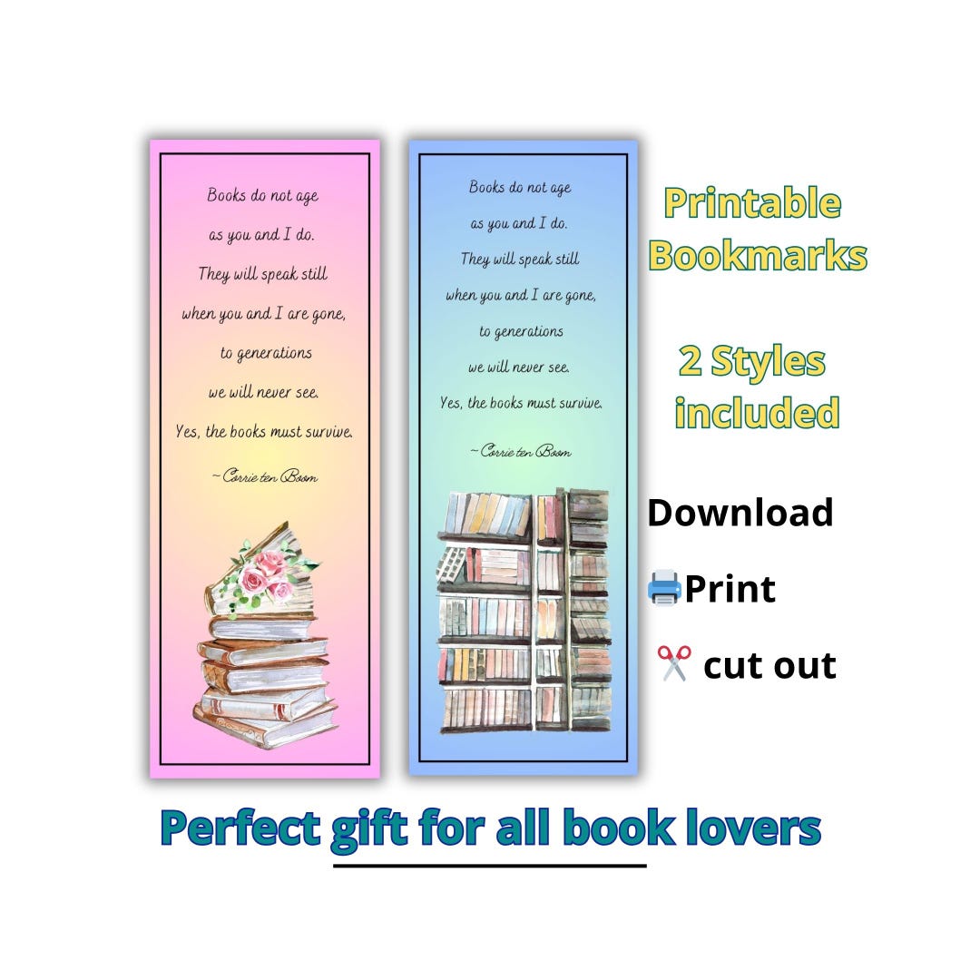 Book Quote Printable Bookmarks for Readers - Etsy