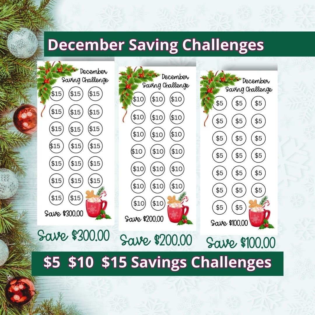 Printable December Saving Challenge - Etsy