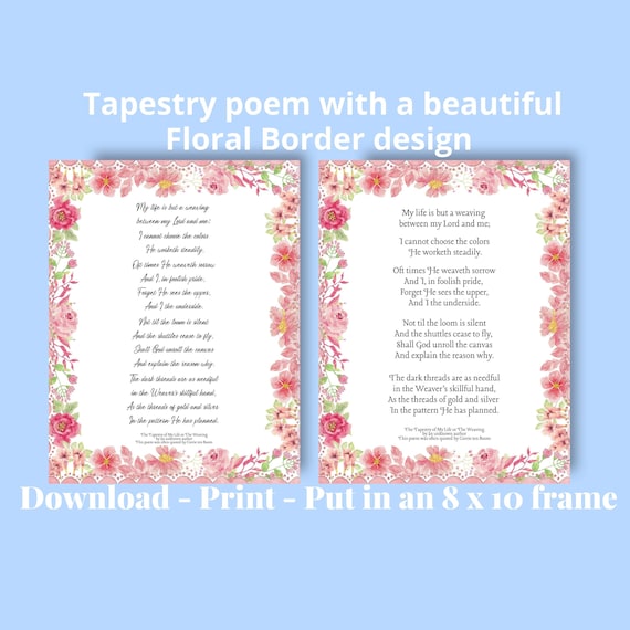 Corrie Ten Boom Tapestry Poem With Floral Border Design 8 X 10 - Etsy ...